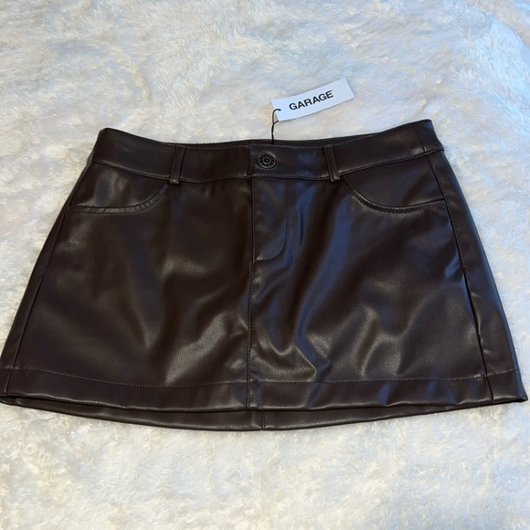 Garage | Skirts | New With Tags Garage Micro Faux Leather Skort | Poshmark